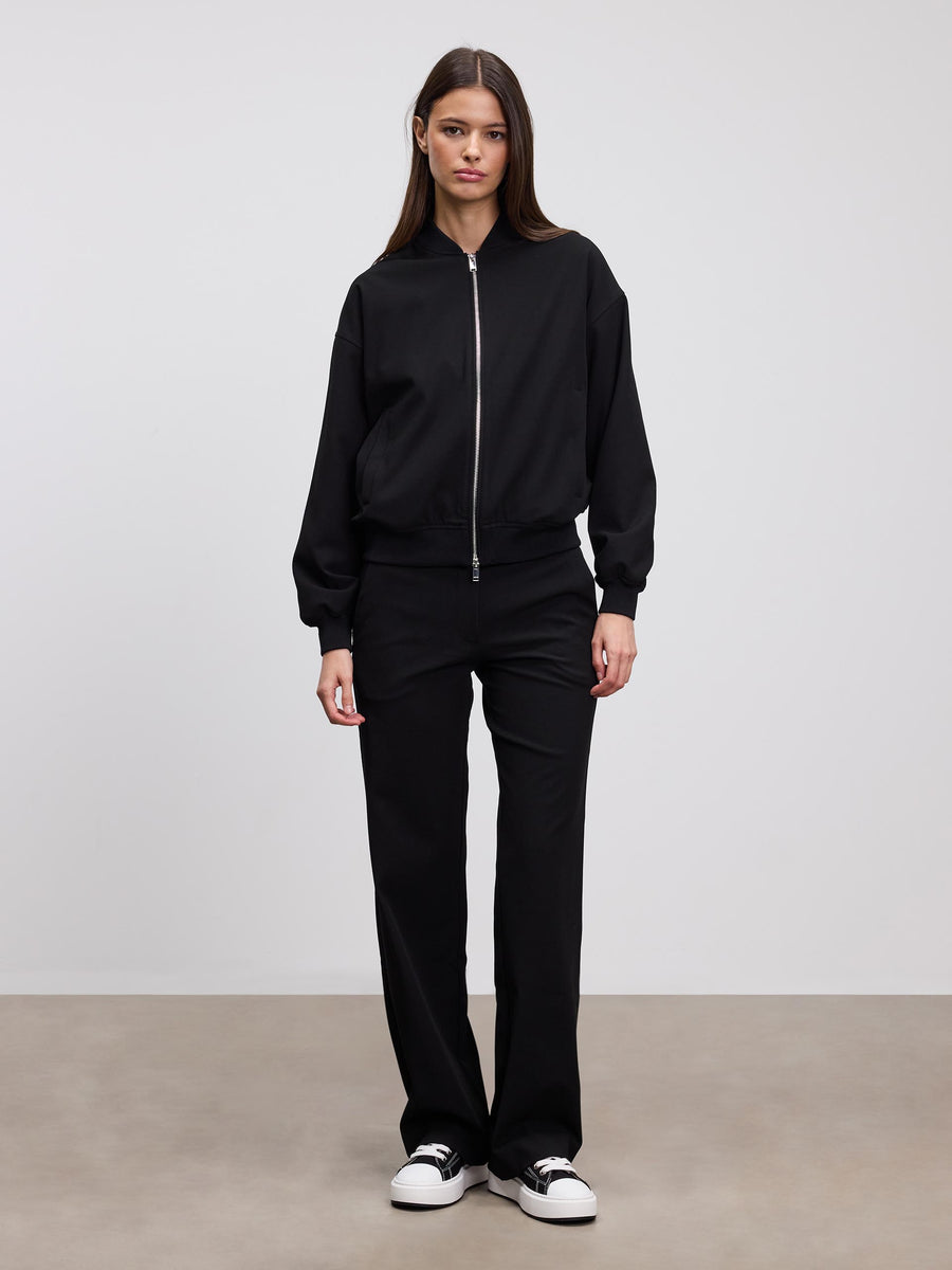 Womens Smart Bomber Jacket in Black | ARNE US