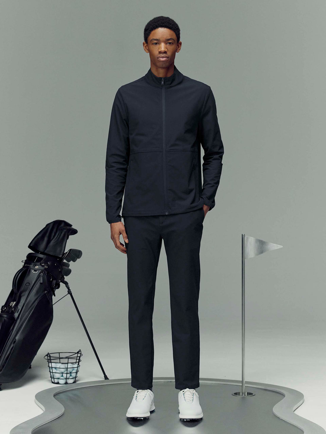 Golf Jacket in Navy | ARNE UK