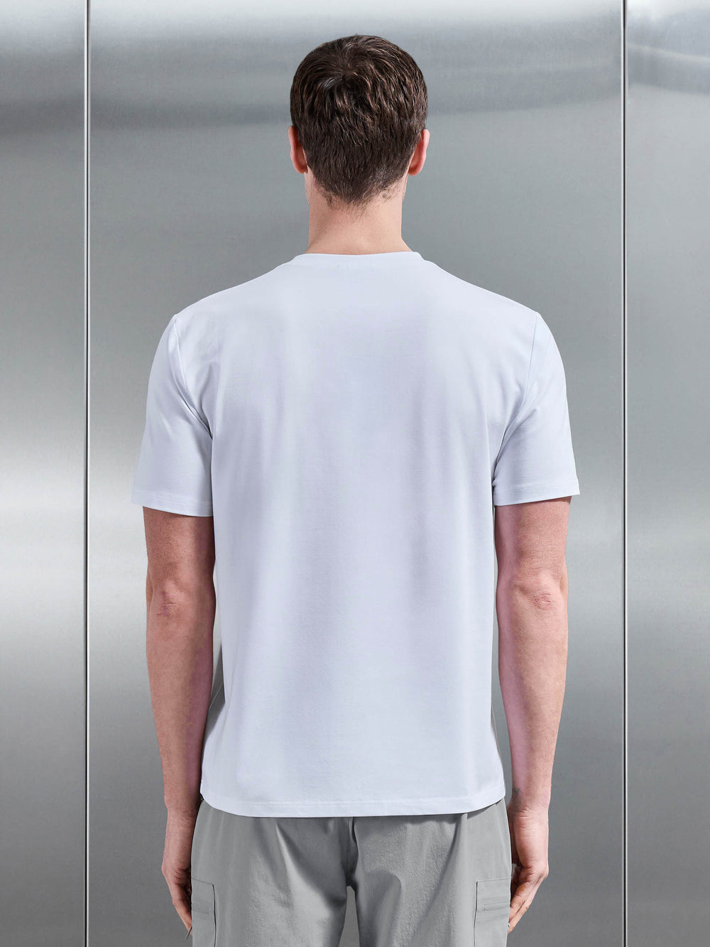 Active Cargo T-Shirt in White Mid Grey | ARNE UK