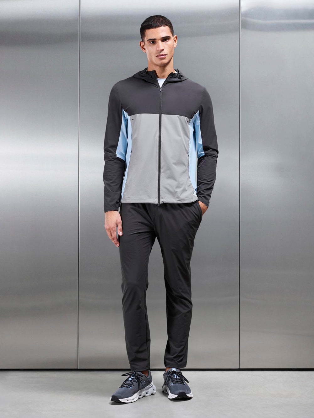 Active Colour Block Windbreaker in Mid Grey | ARNE UK