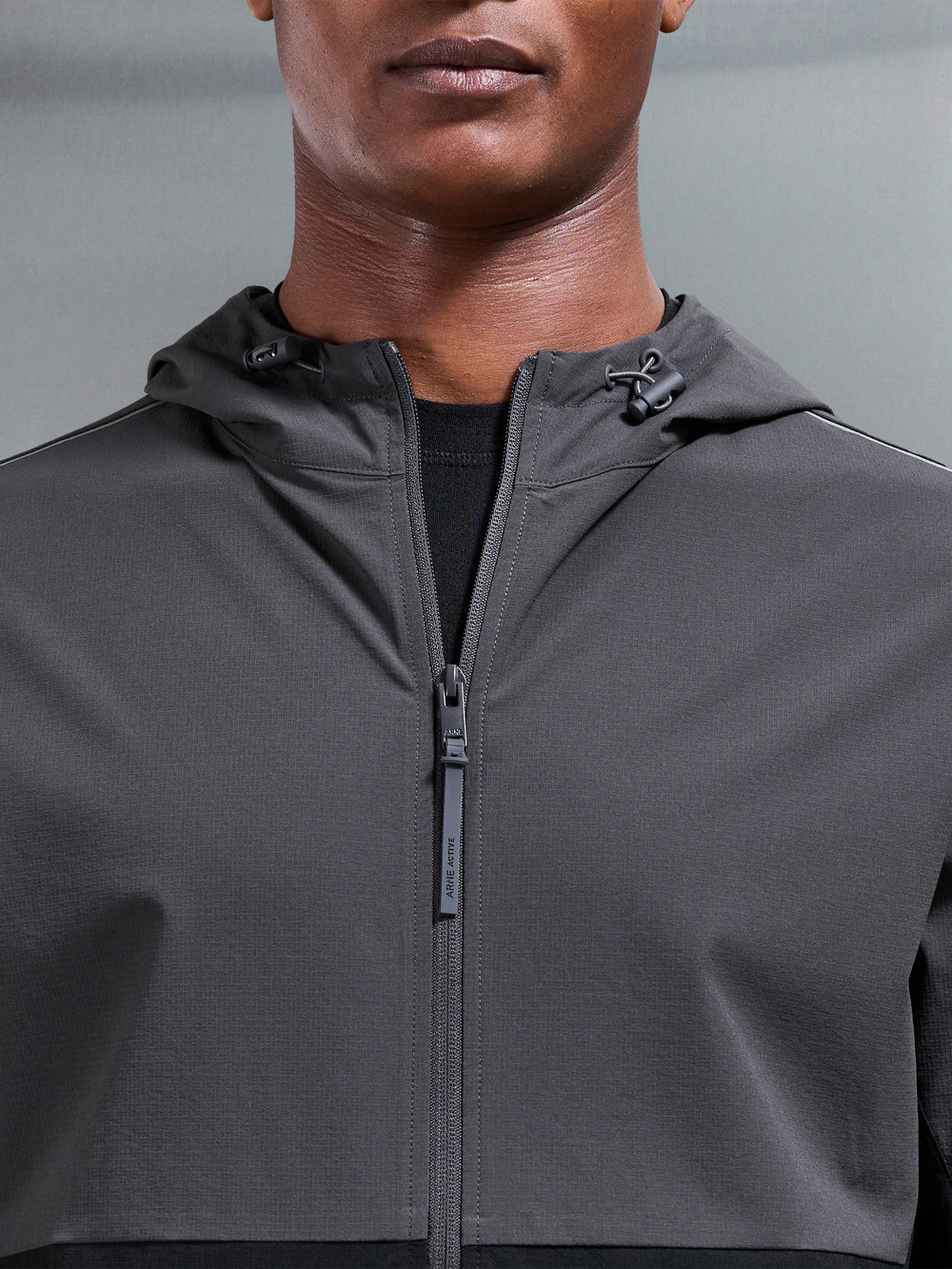 Active Technical Colour Block Windbreaker in Black Grey | ARNE UK