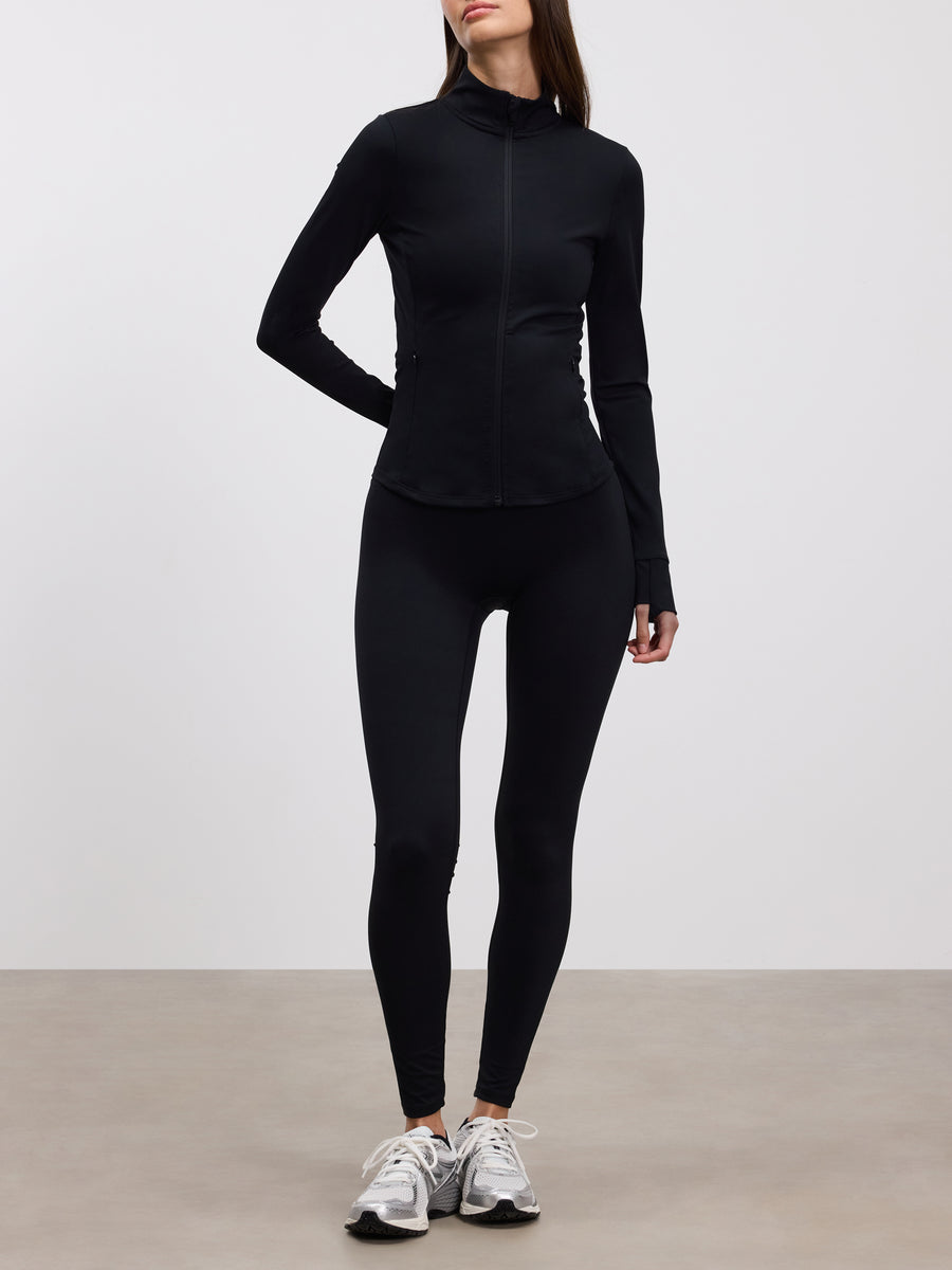 Womens Active Zip Through Jacket in Black | ARNE UK