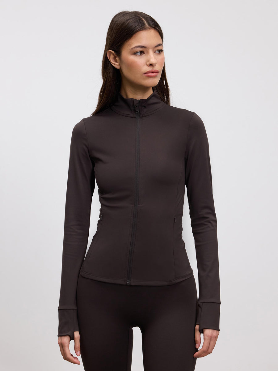 Womens Active Zip Through Jacket in Brown | ARNE UK