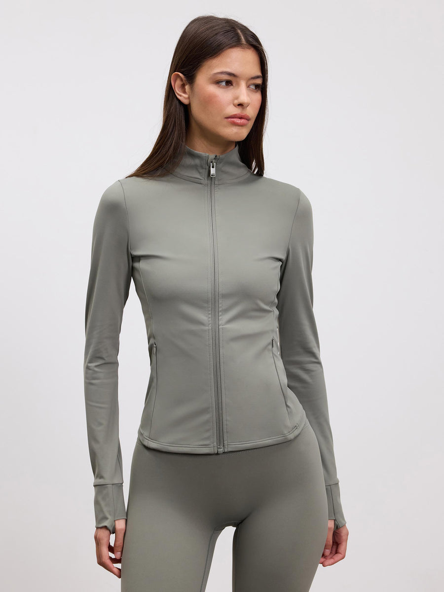 Womens Active Zip Through Jacket in Sage | ARNE UK