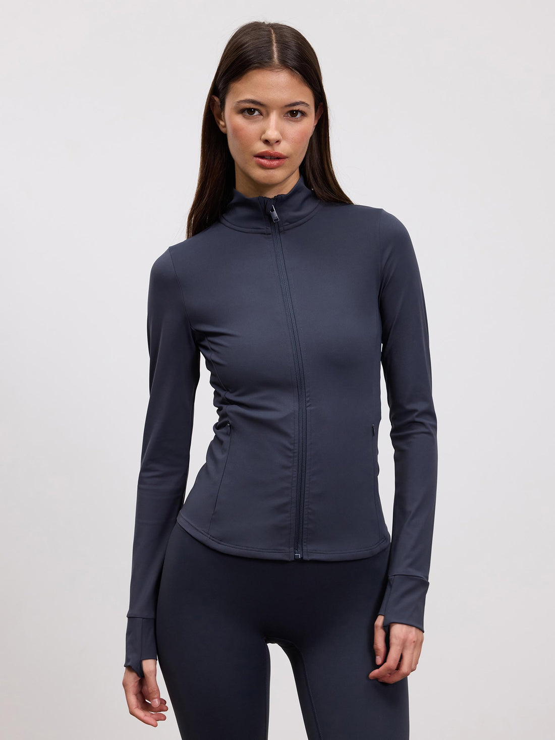 Womens Active Zip Through Jacket in Slate Blue | ARNE UK