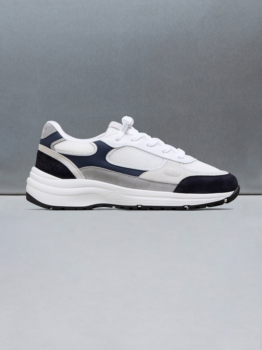 Apollo Runner in White Navy | ARNE UK