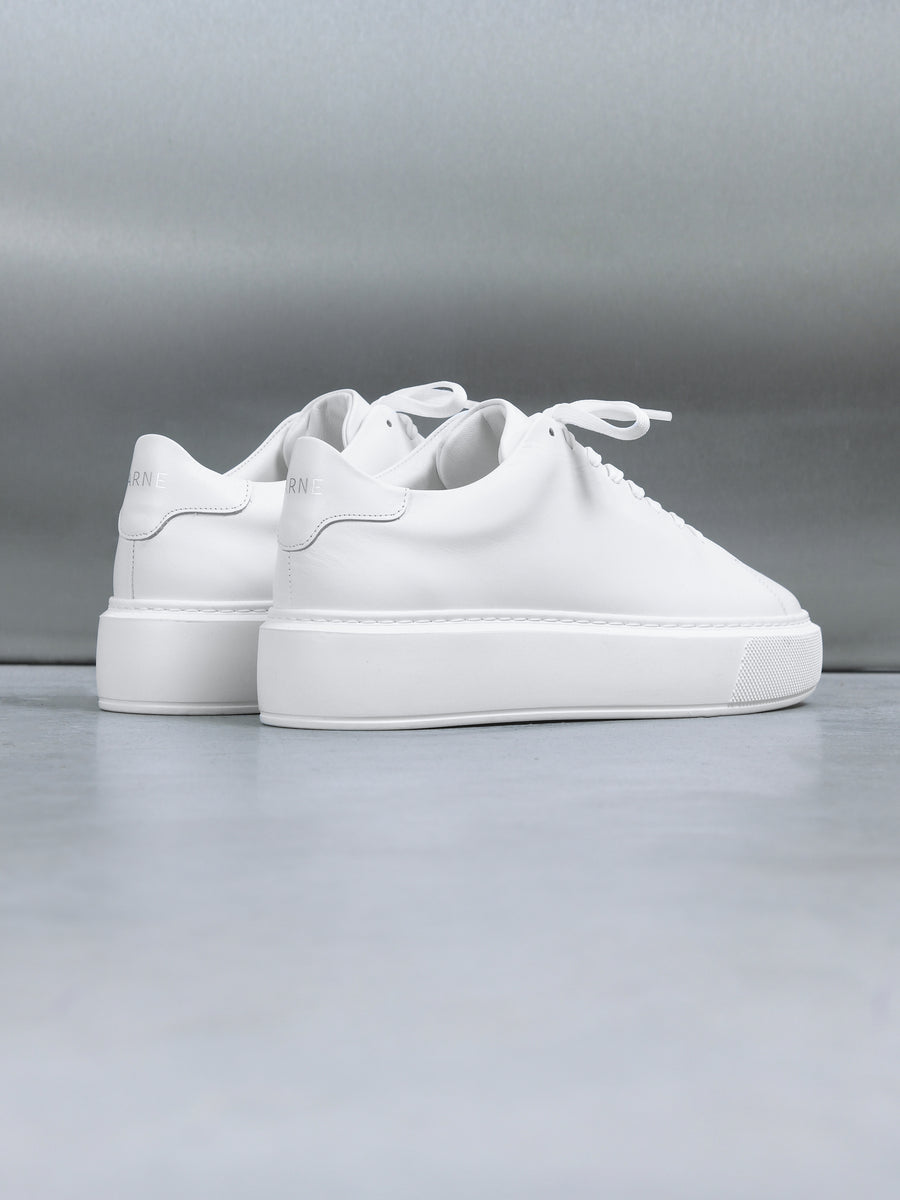 Basic Essential Leather Trainer in White | ARNE UK