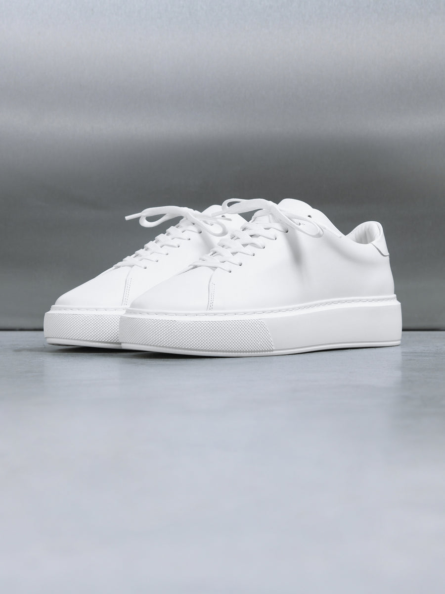 Basic Essential Leather Trainer in White | ARNE UK