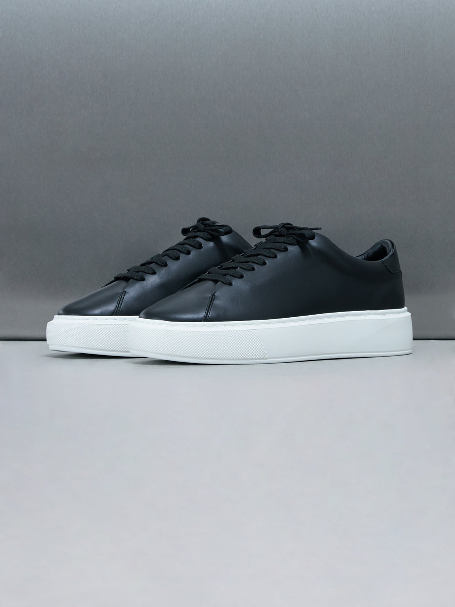 Basic Essential Leather Trainer in Black ARNE