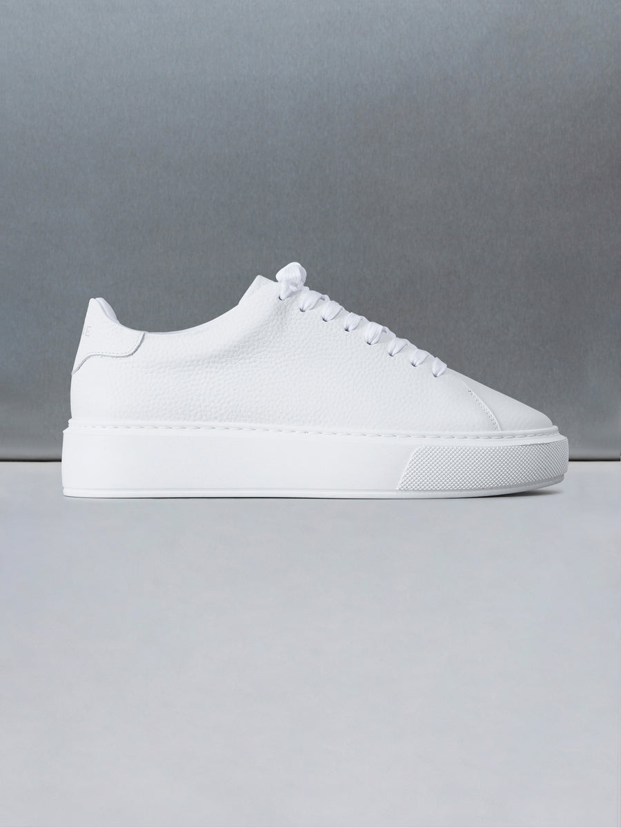 Basic Essential Leather Trainer in Triple White ARNE