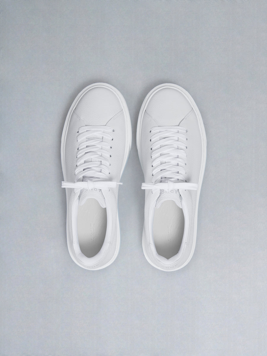 Basic Essential Leather Trainer in Triple White ARNE