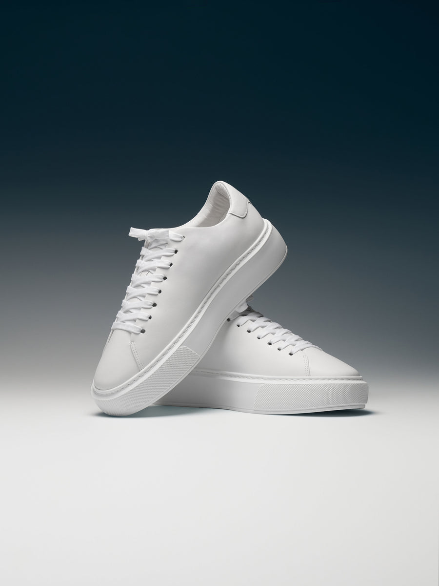 Basic Essential Leather Trainer in White | ARNE UK