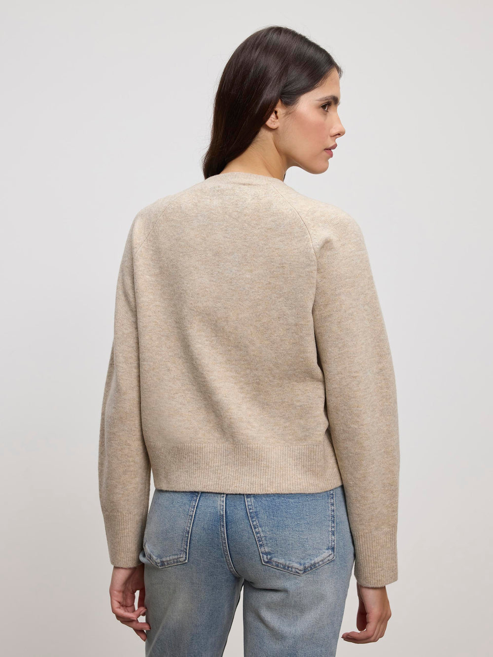 Womens Chunky Knitted Cardigan in Stone | ARNE UK