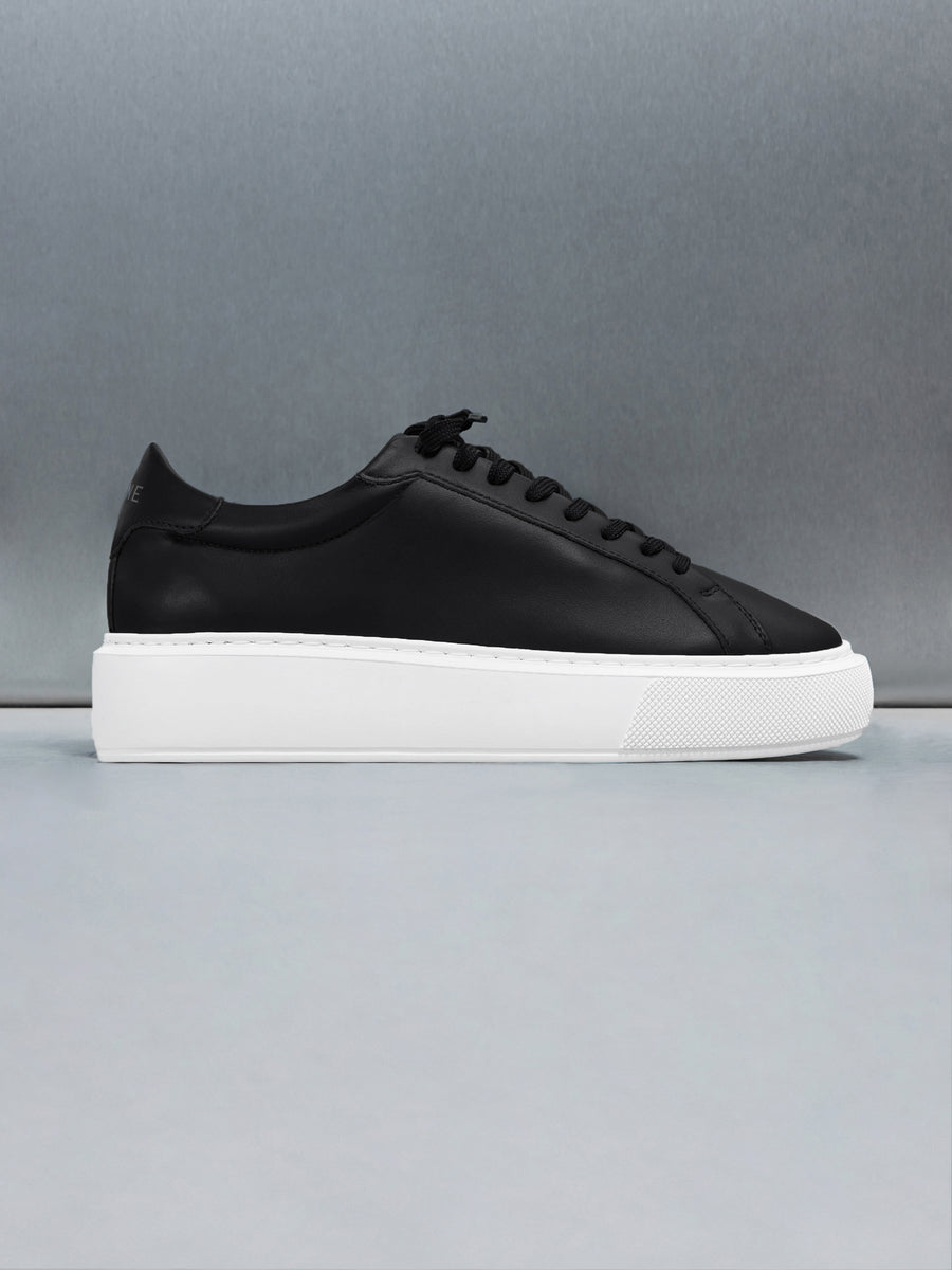 Essential Leather Trainer in Black ARNE