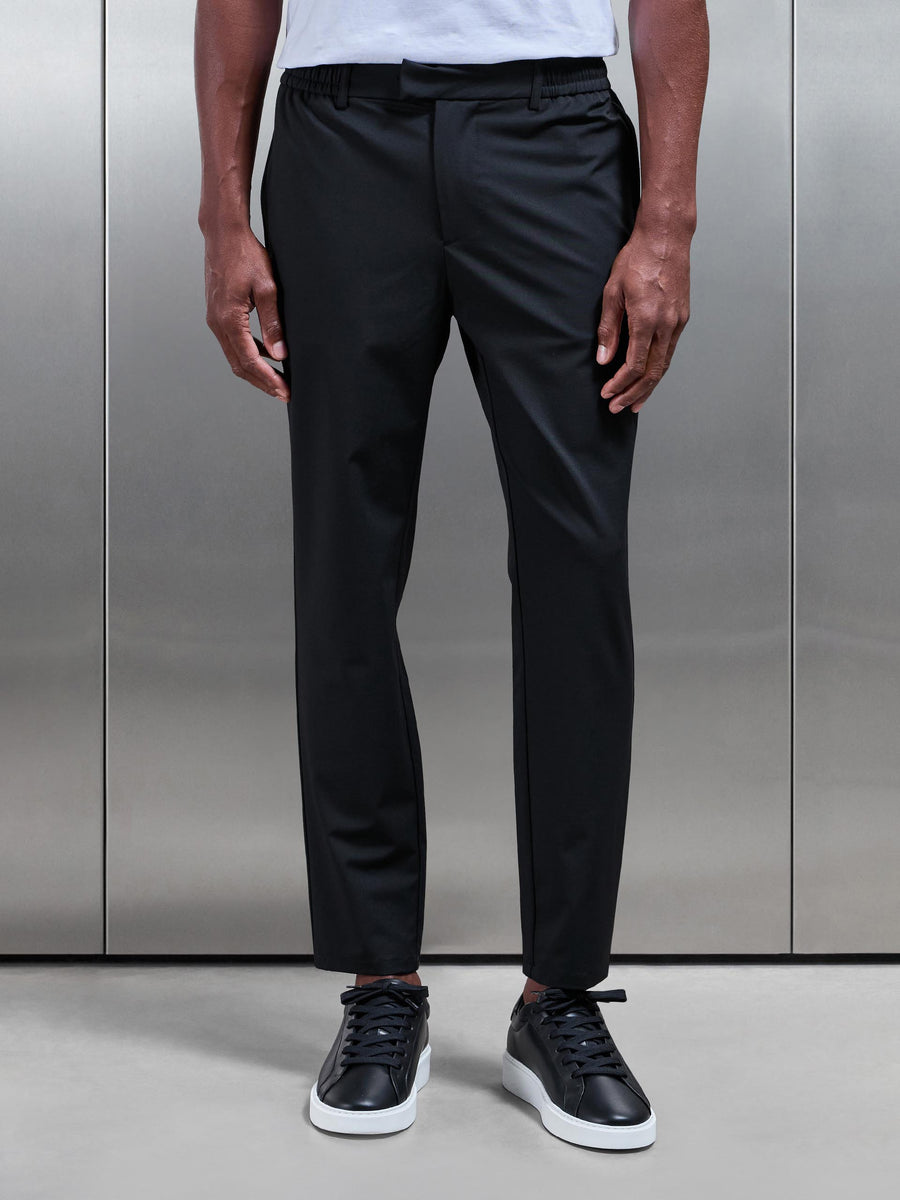 Crease Resistant Stretch Chino Trouser in Black | ARNE UK
