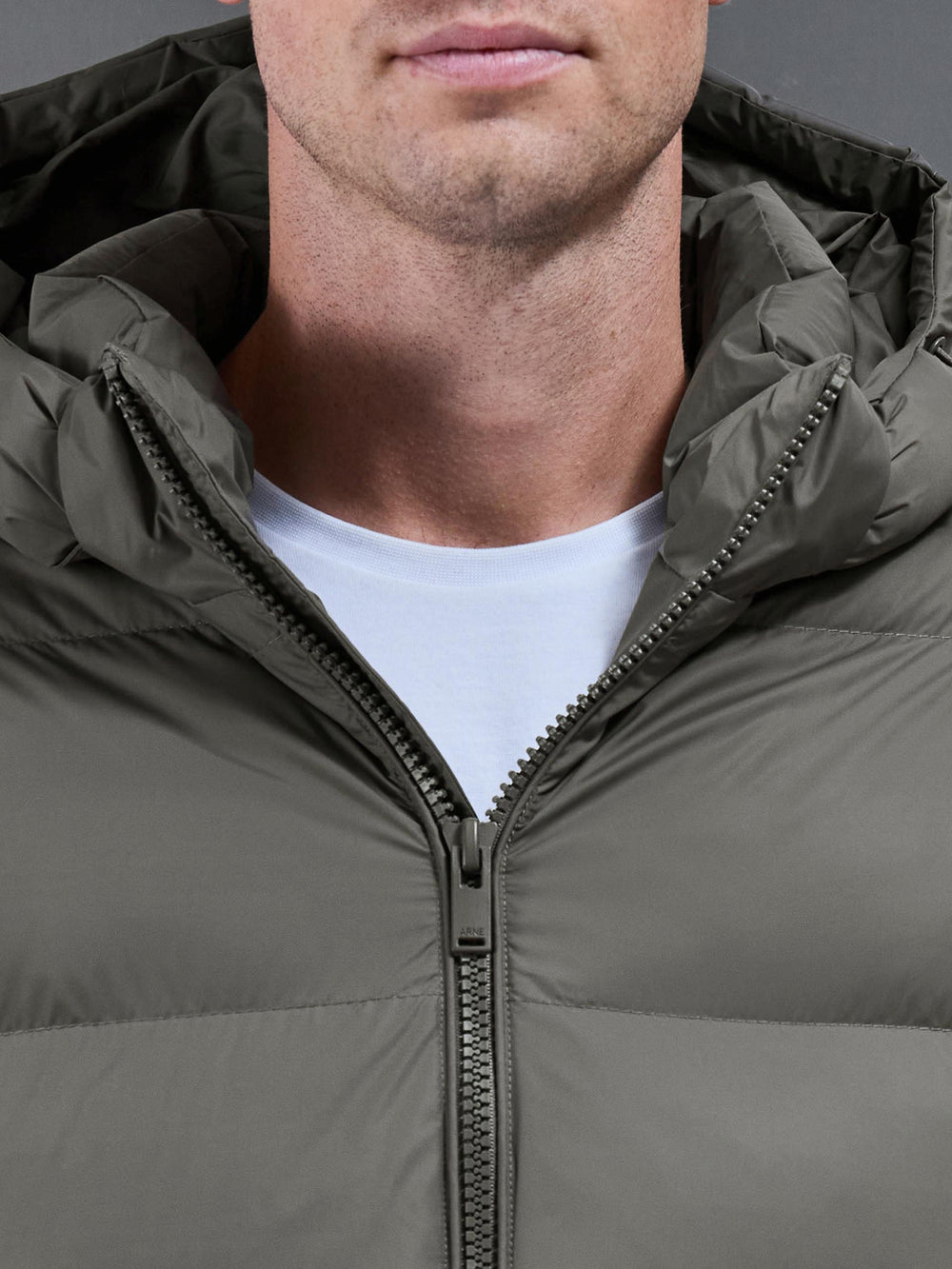 Essential Short Puffer Jacket in Olive | ARNE UK
