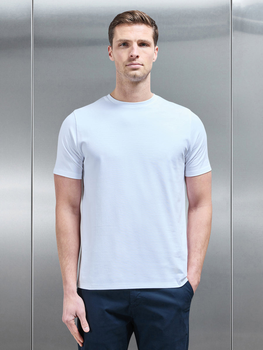 Essential Slim Fit Cotton Stretch T-Shirt in White | ARNE UK