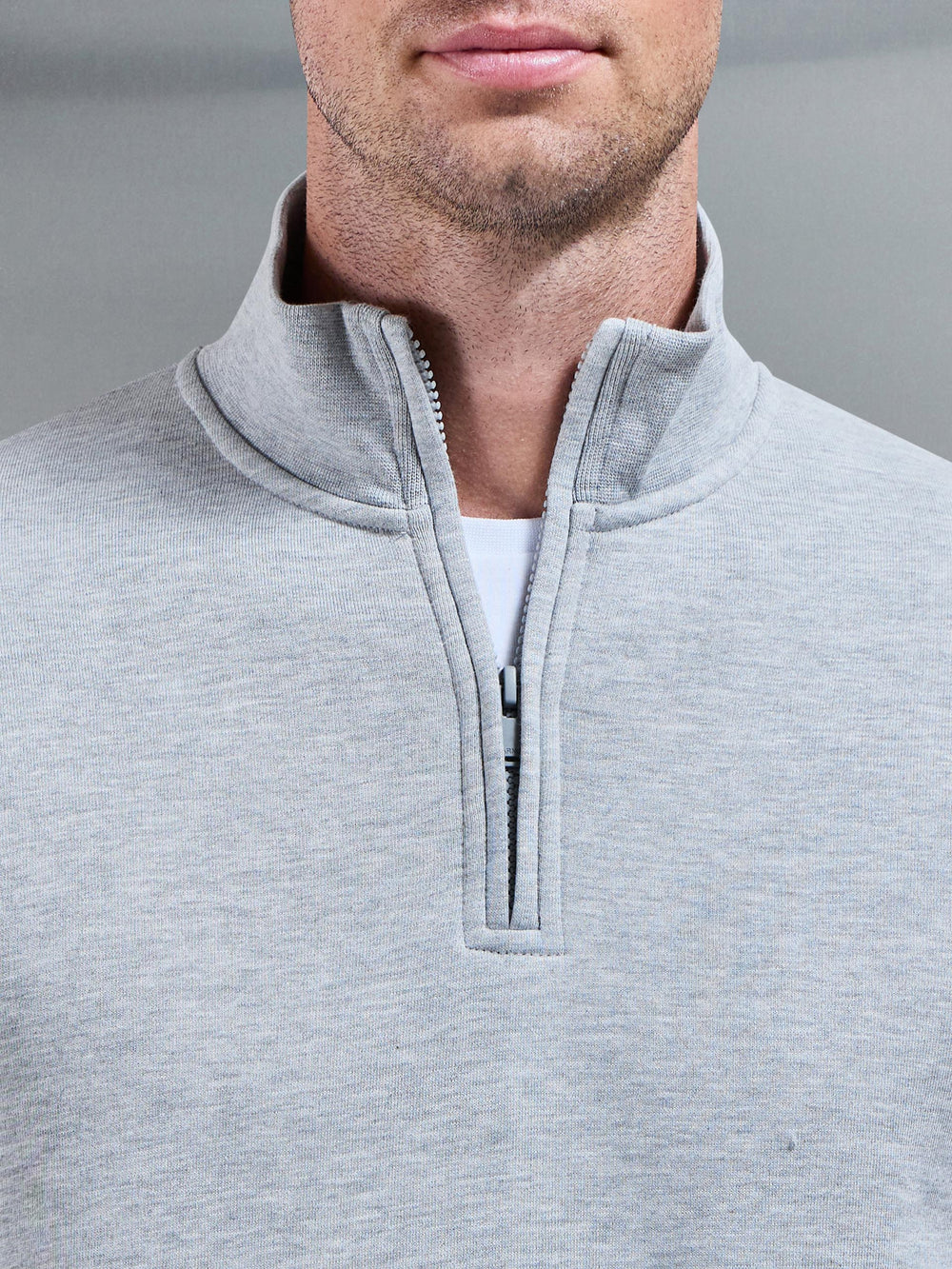 Essential Slim Half Zip in Marl Grey | ARNE UK
