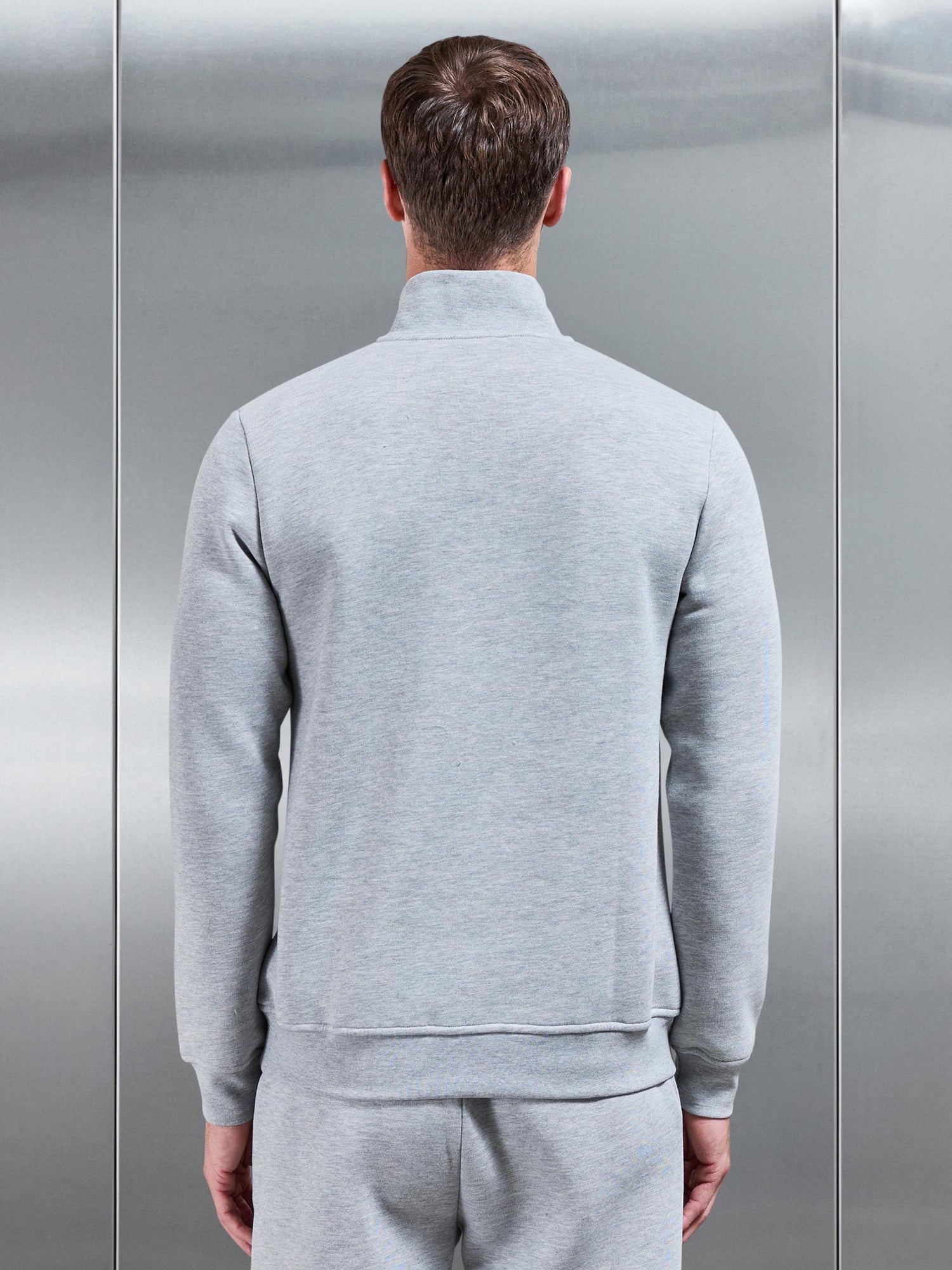 Essential Slim Half Zip in Marl Grey | ARNE UK