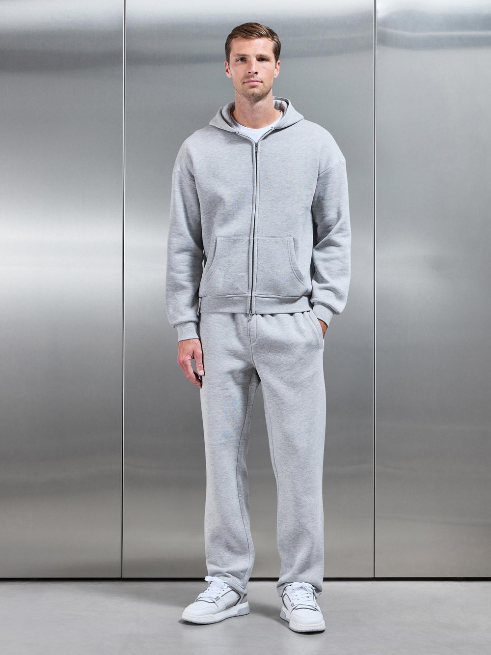 Essential Straight Leg Jogger in Marl Grey | ARNE UK