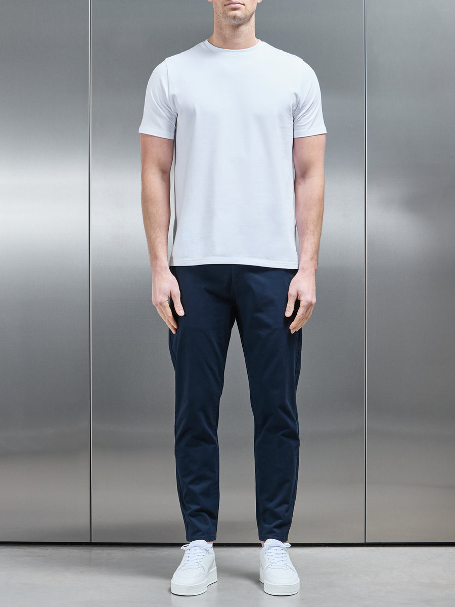 Essential Slim Fit Cotton Stretch T-Shirt in White | ARNE UK
