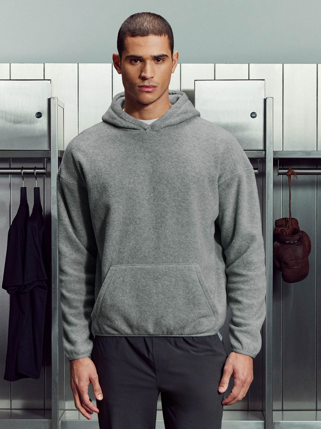 Fleece Relaxed Fit Hoodie in Grey Marl | ARNE UK