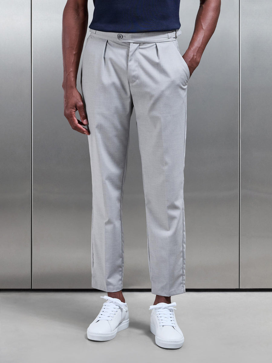 Formal Stretch Side Adjuster Trouser in Stone | ARNE UK