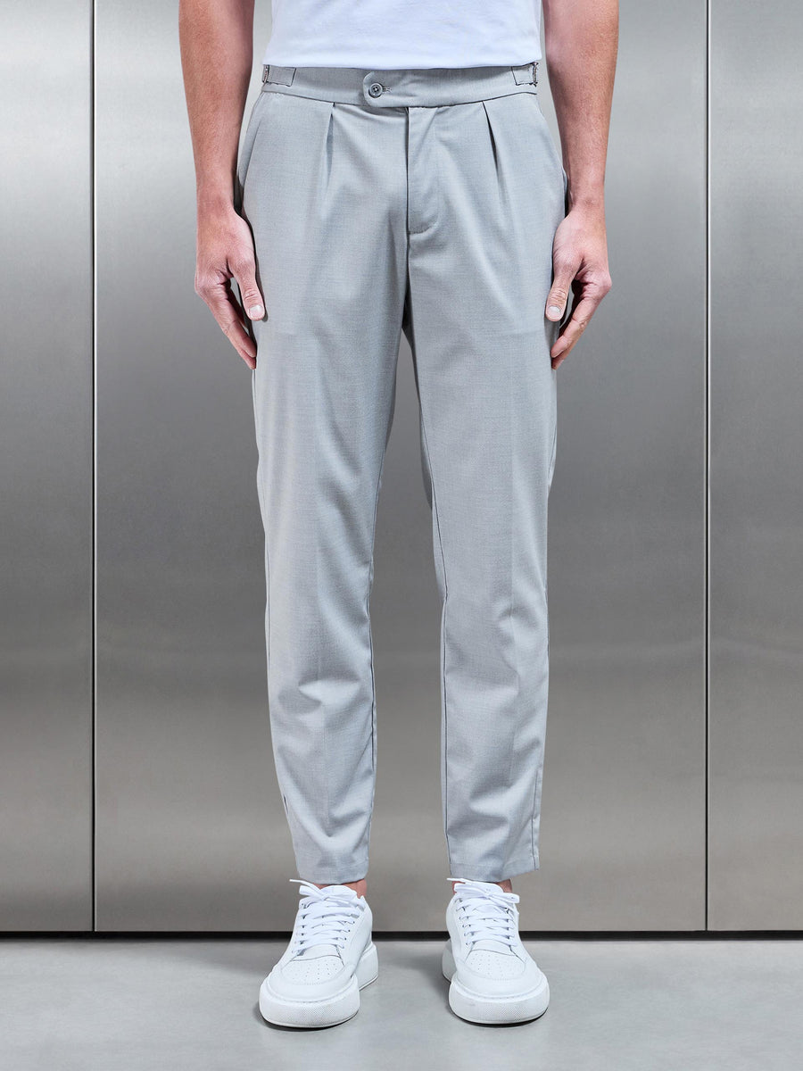 Formal Stretch Side Adjuster Trouser in Stone | ARNE UK