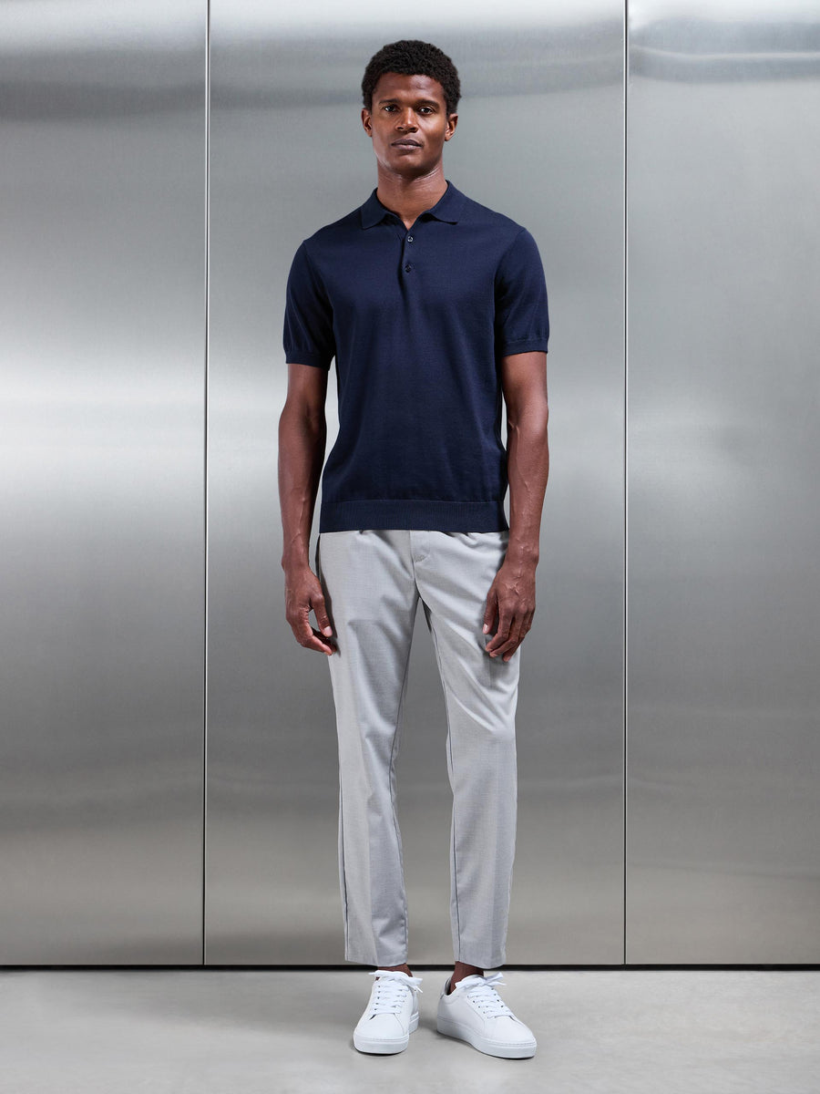 Formal Stretch Side Adjuster Trouser in Stone | ARNE UK