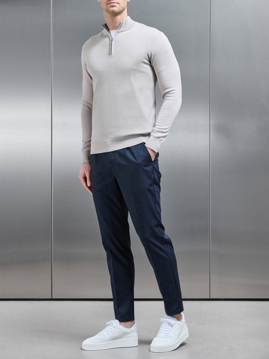 Formal Stretch Side Adjuster Trouser in Navy | ARNE UK