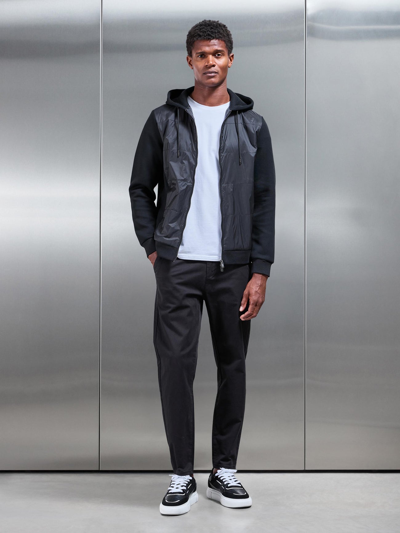 Hybrid Panel Windbreaker in Black | ARNE UK