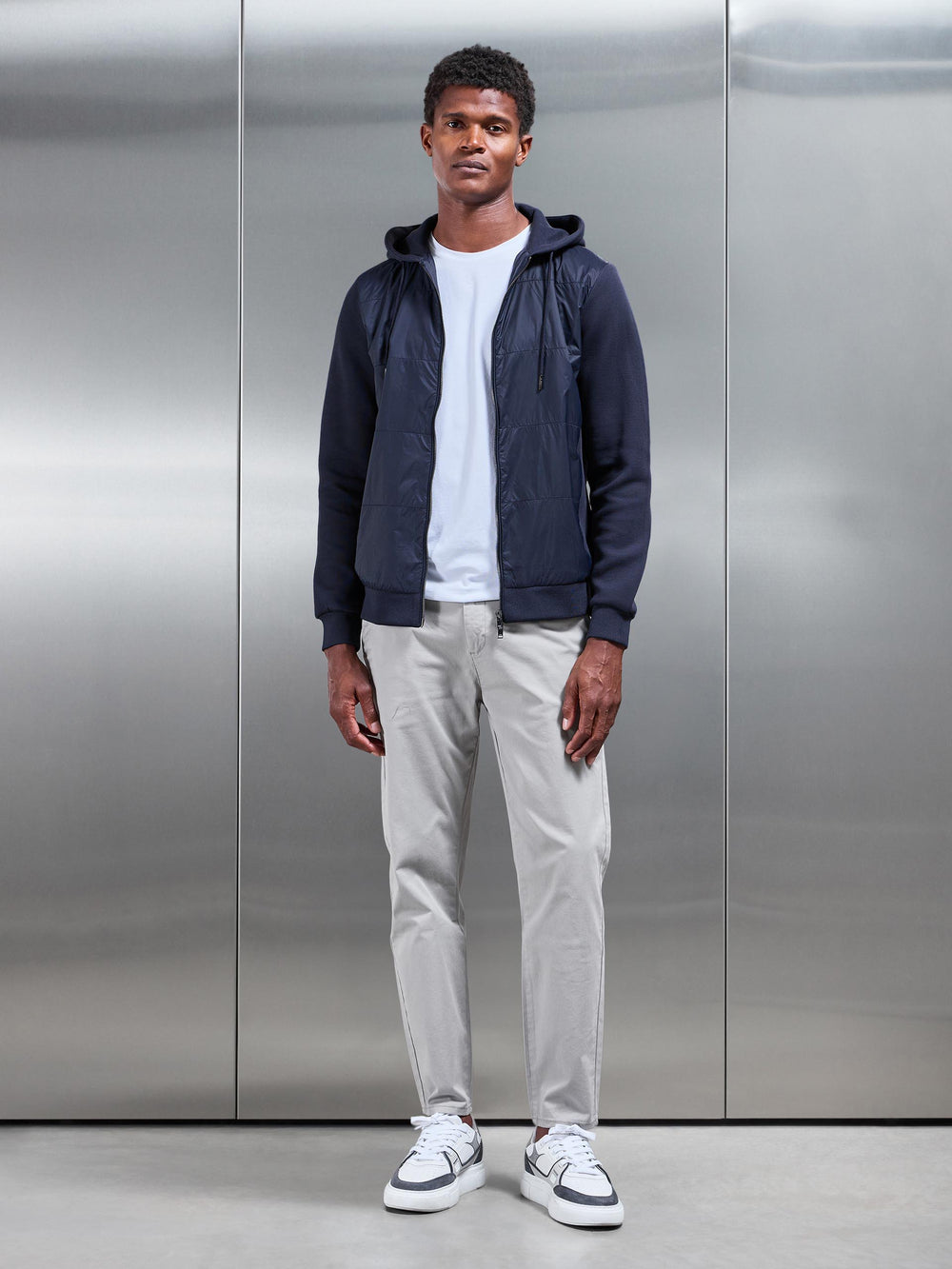 Hybrid Panel Windbreaker in Navy | ARNE UK