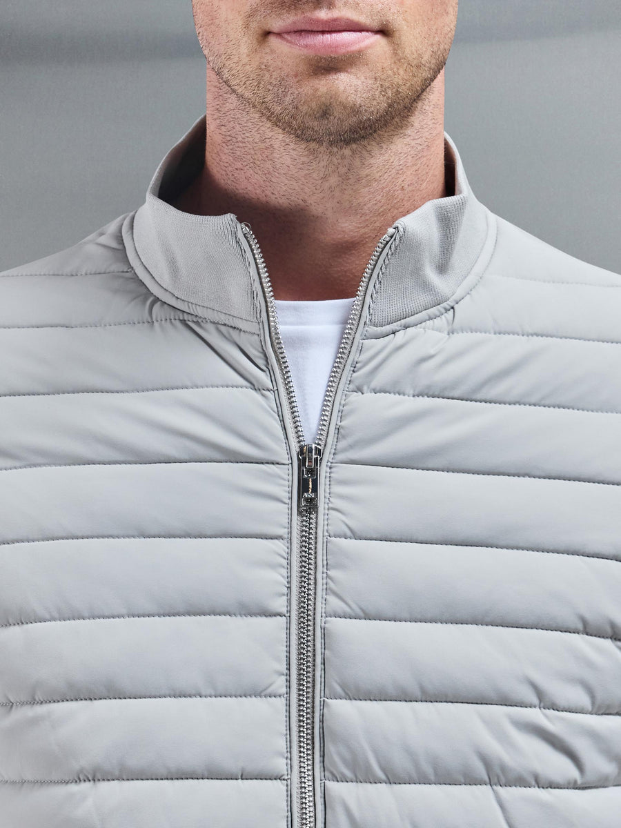 Hybrid Quilted Jacket in Stone | ARNE UK