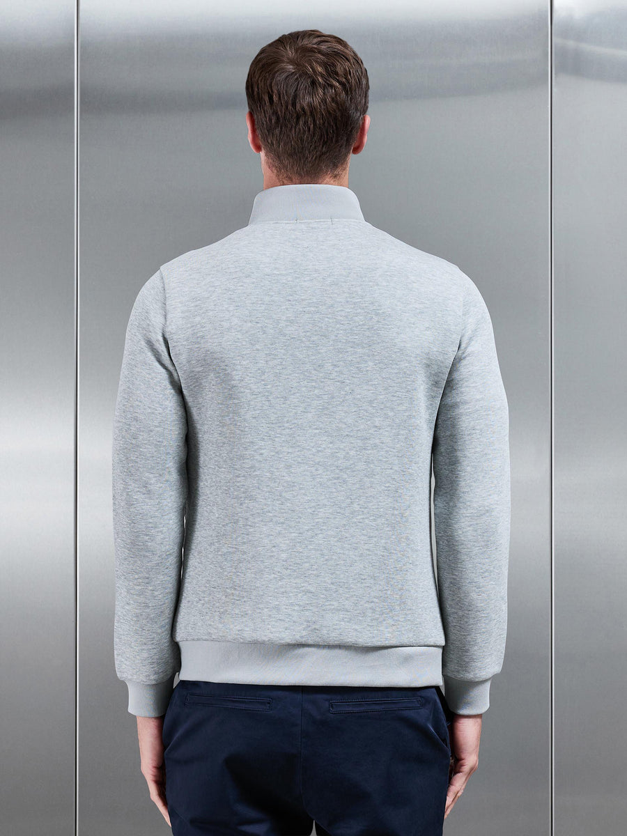 Hybrid Quilted Technical Funnel Neck Jacket in Marl Grey | ARNE UK