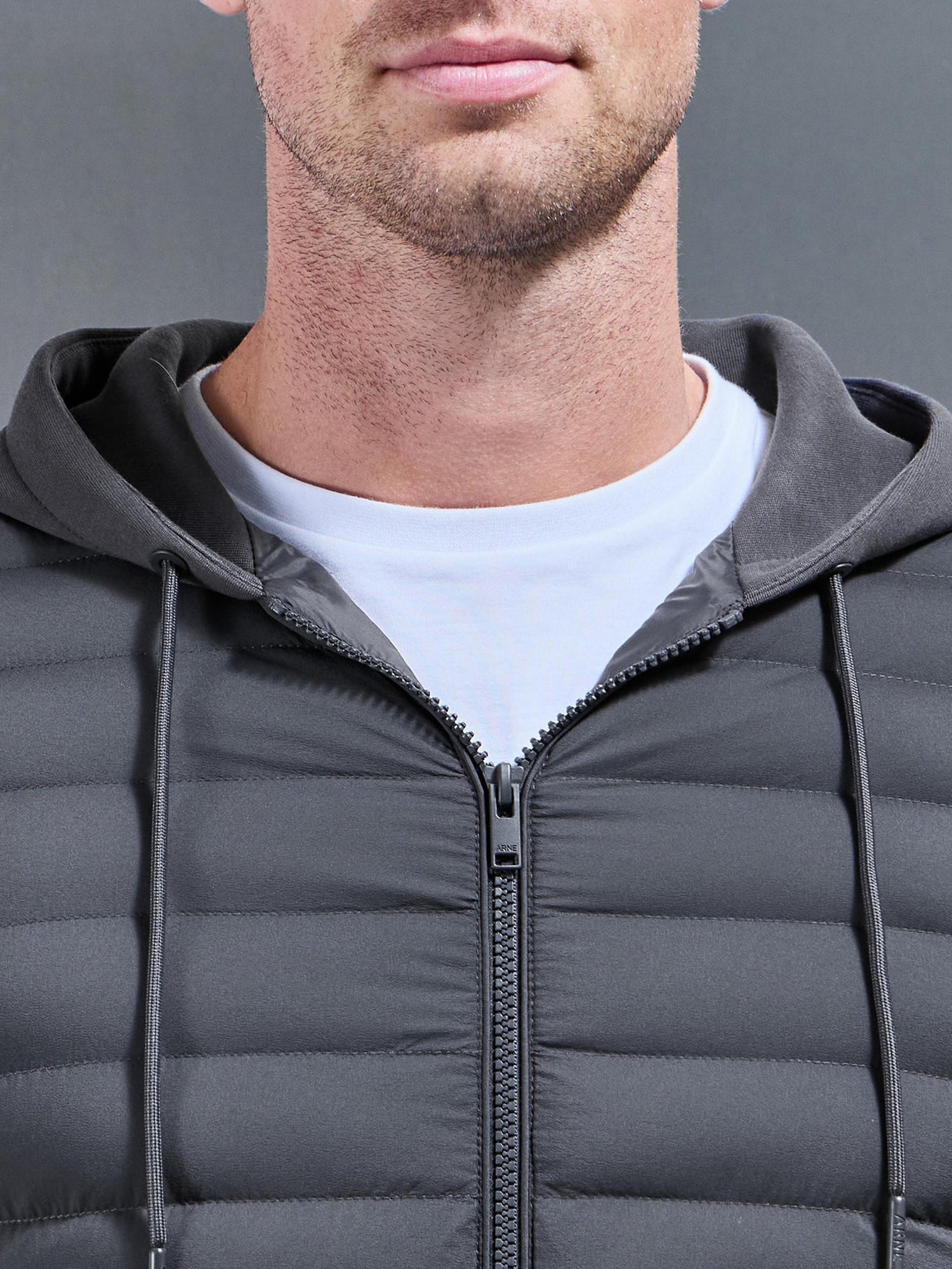 Hybrid Quilted Technical Windbreaker in Grey | ARNE UK