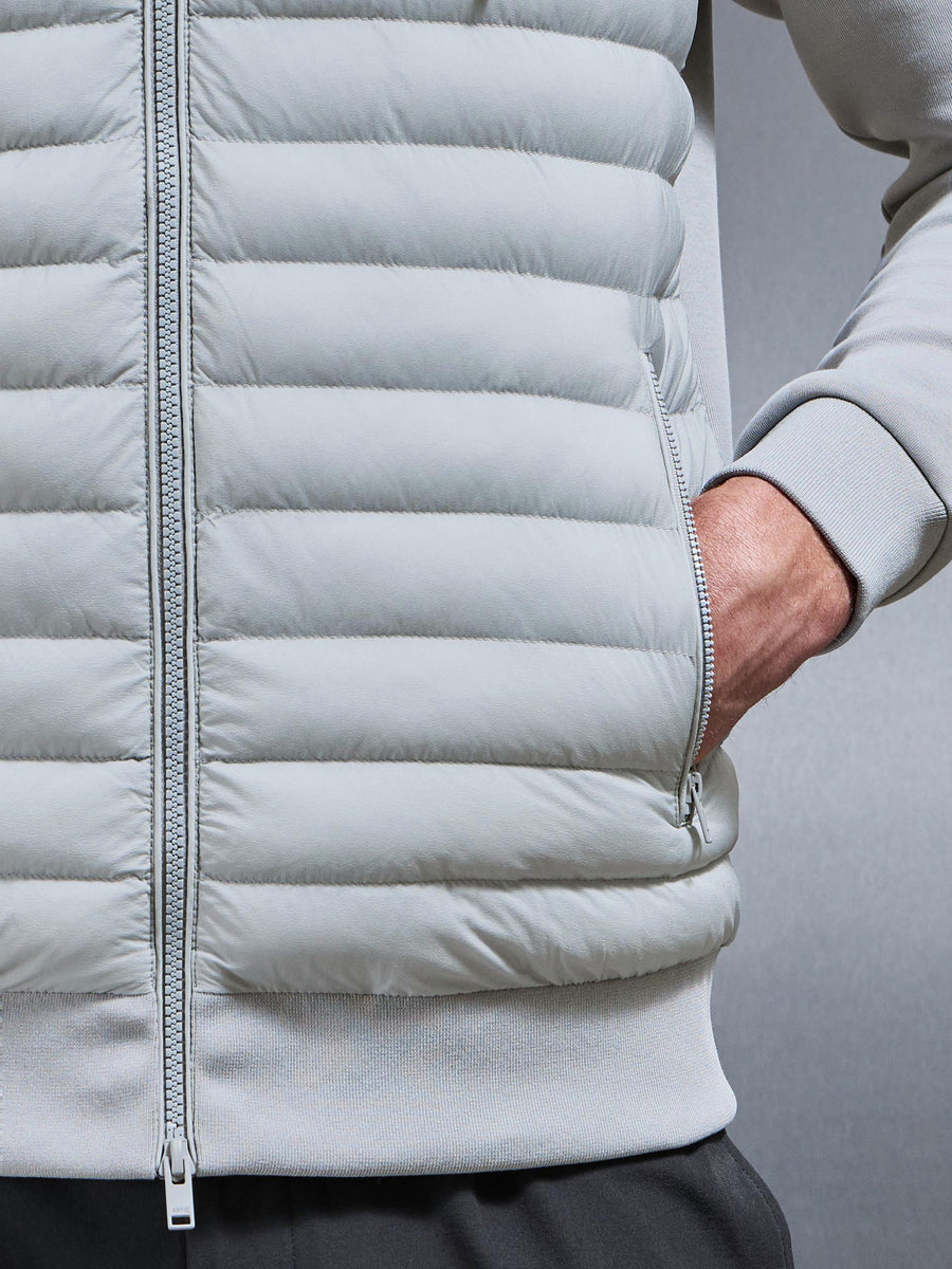 Hybrid Quilted Technical Windbreaker in Mid Grey | ARNE UK