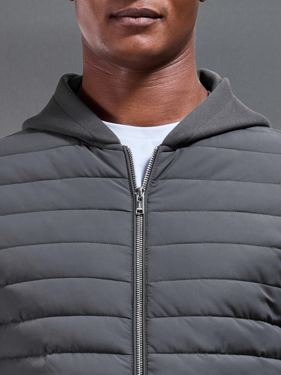 Hybrid Quilted Windbreaker in Grey | ARNE UK