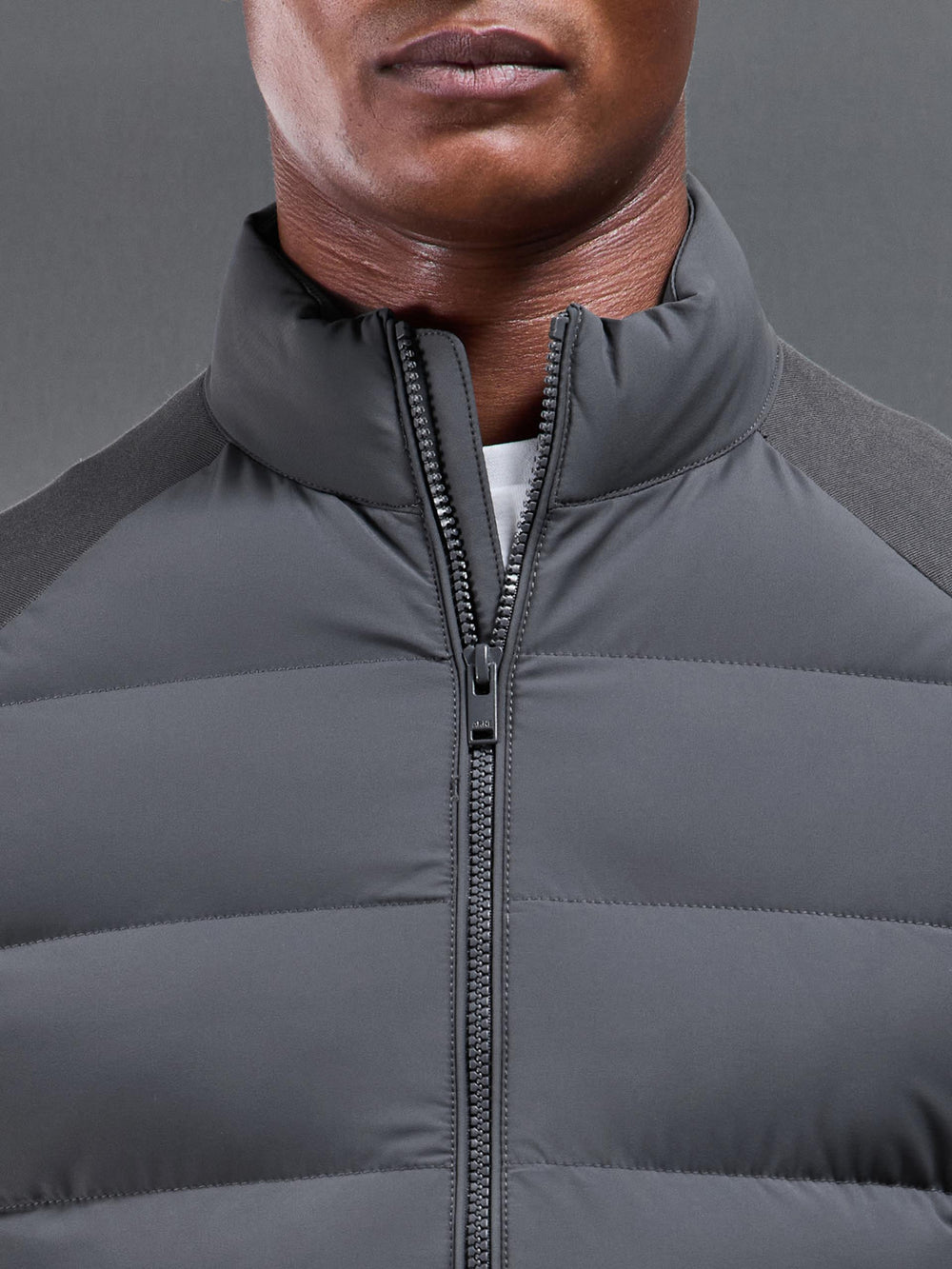 Hybrid Technical Puffer Jacket in Grey | ARNE UK