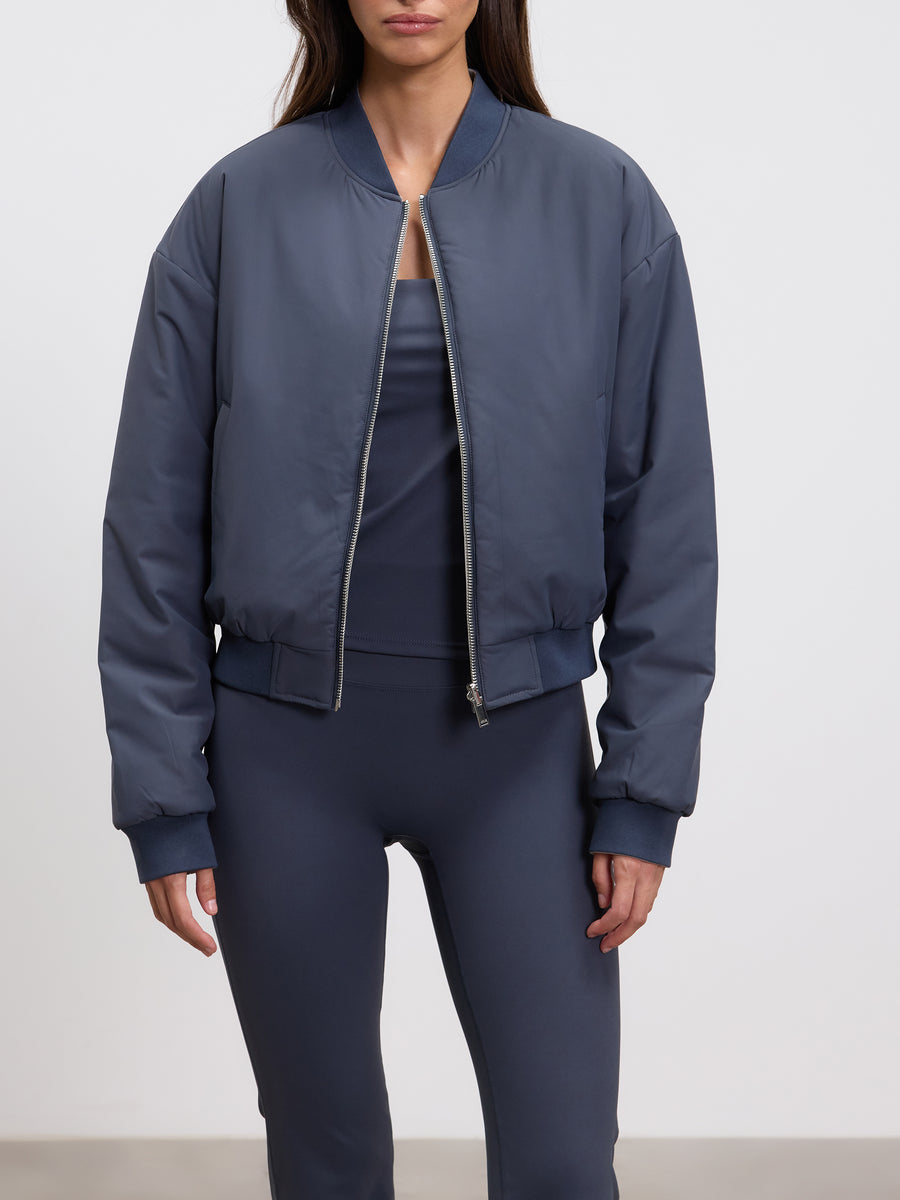 Womens Reversible Bomber Jacket in Slate Blue Stone ARNE