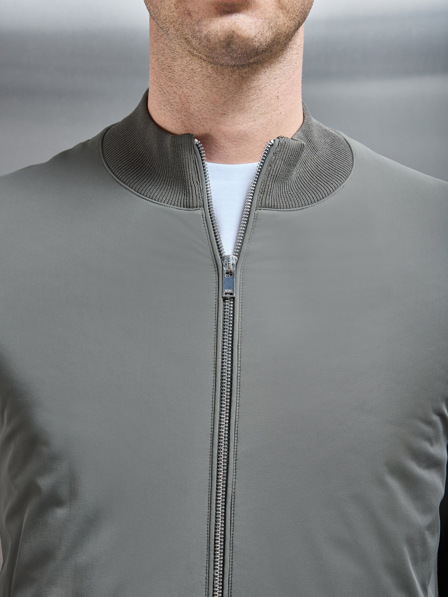 Hybrid Knitted Jacket in Olive | ARNE UK