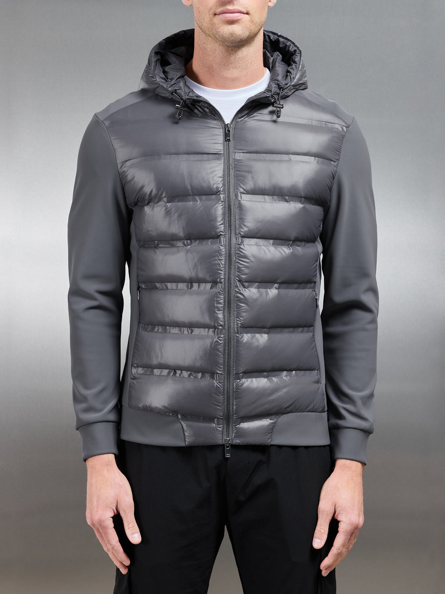 Hybrid Puffer Jacket in Grey ARNE