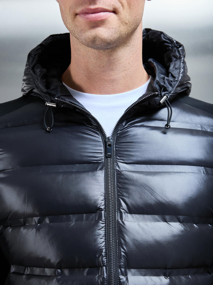Hybrid Puffer Jacket in Black | ARNE UK