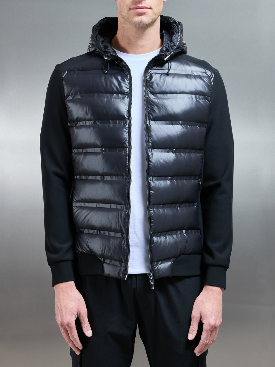Hybrid Puffer Jacket in Black | ARNE AU