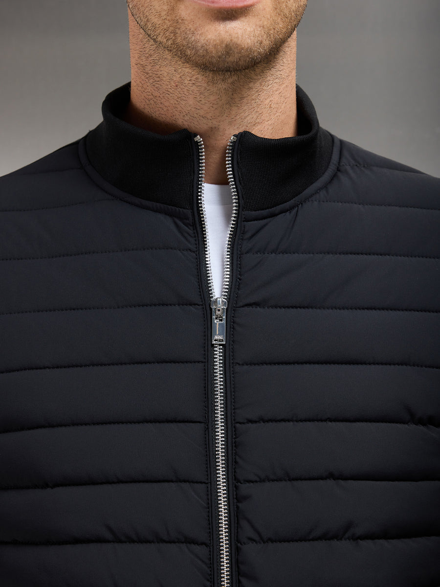 Hybrid Quilted Jacket in Black | ARNE UK