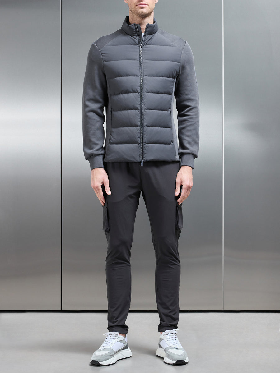 Hybrid Technical Puffer Jacket in Grey | ARNE UK