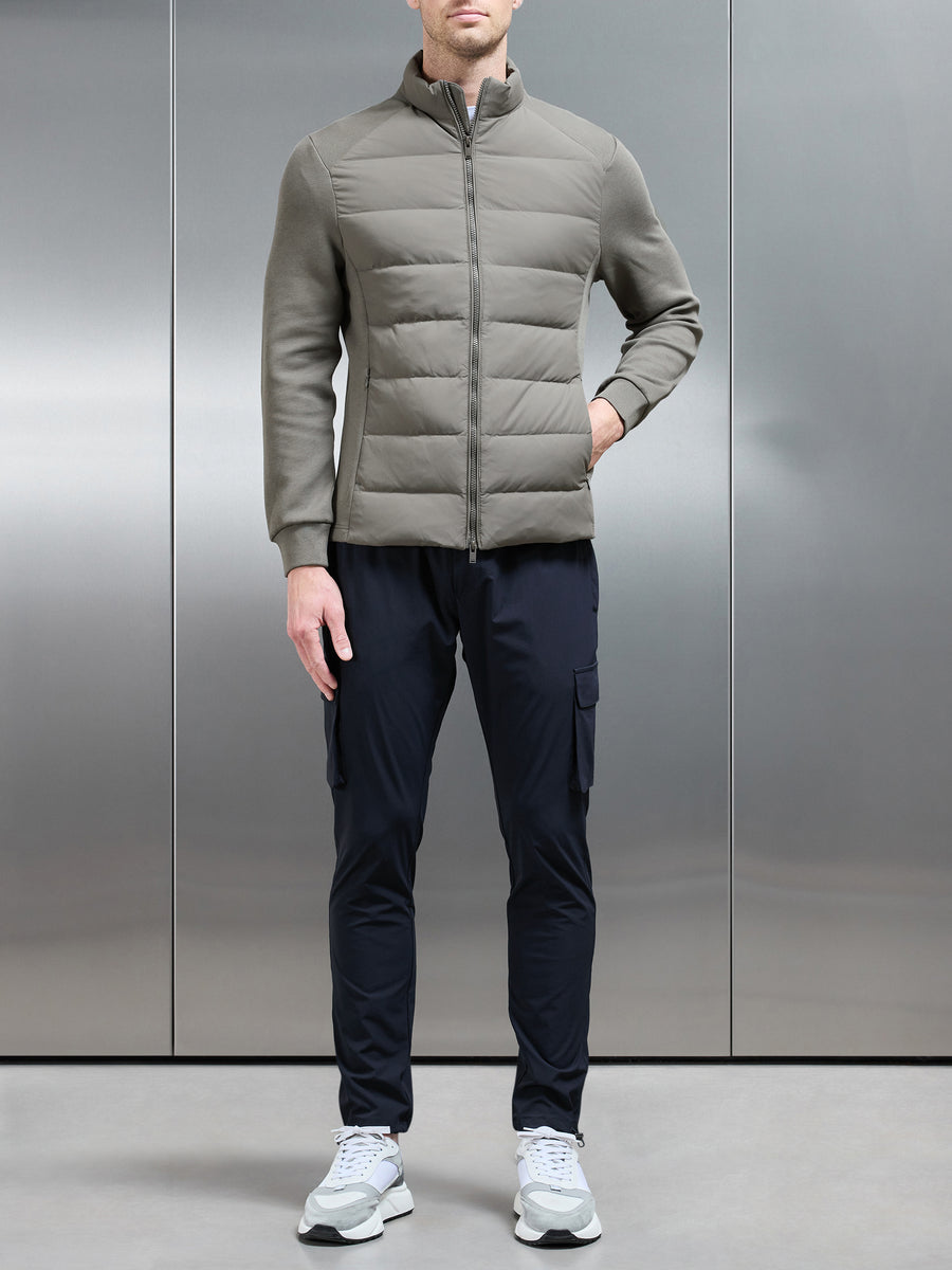 Hybrid Technical Puffer Jacket in Olive | ARNE UK