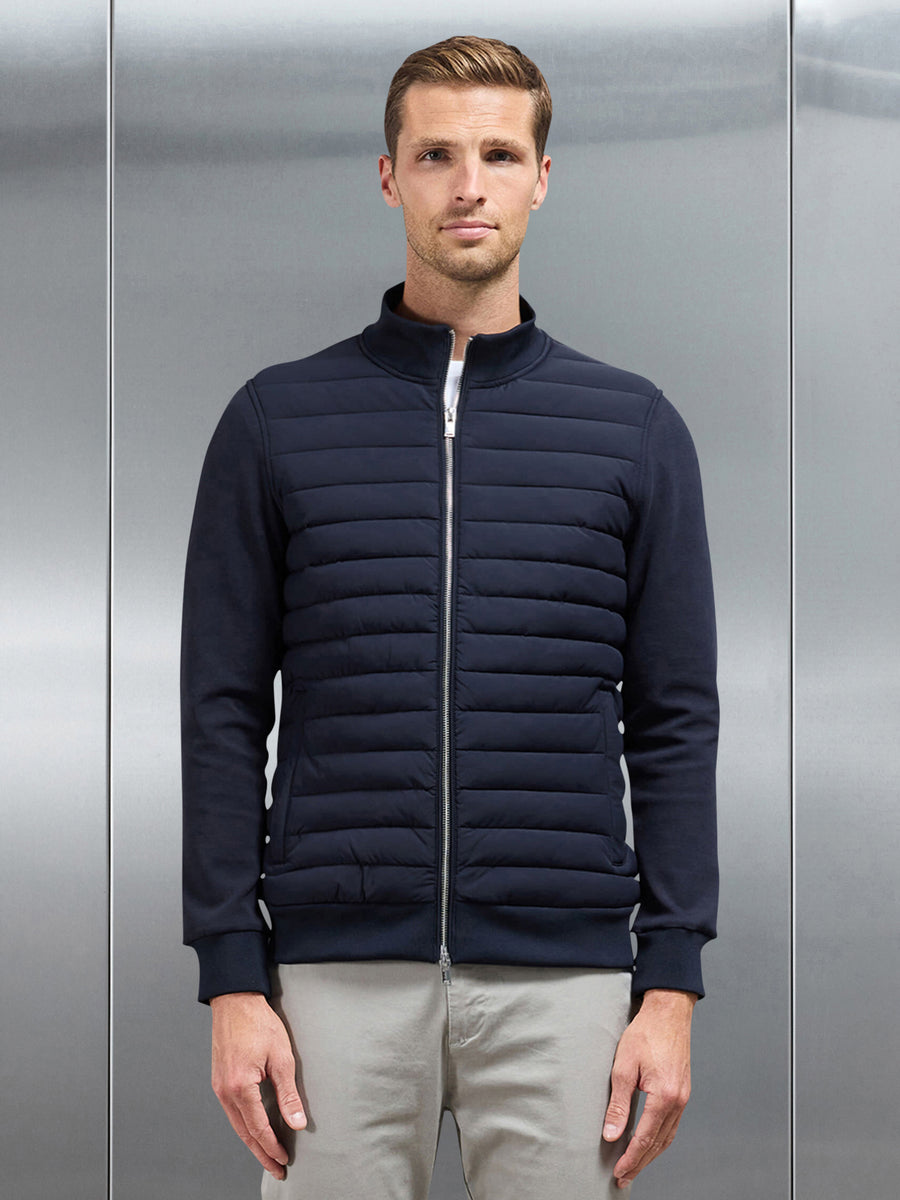 Hybrid Quilted Jacket in Navy | ARNE UK