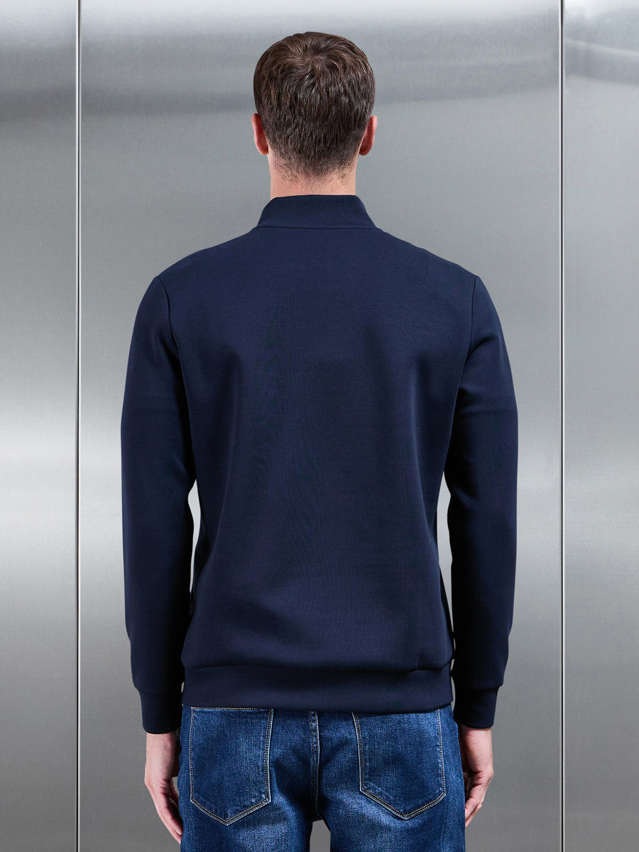 Interlock Jersey Half Zip in Navy | ARNE UK