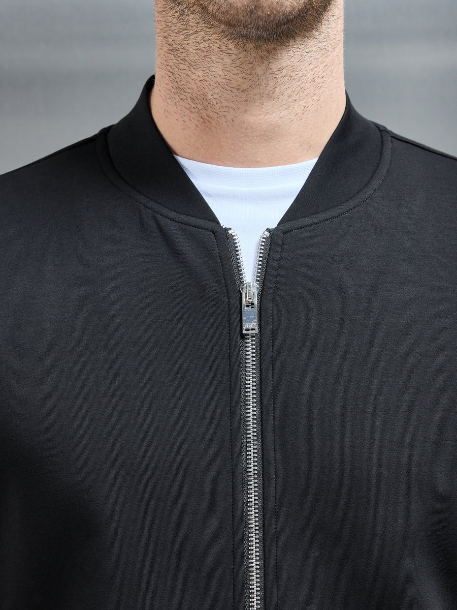 Interlock Jersey Bomber Jacket in Black | ARNE US