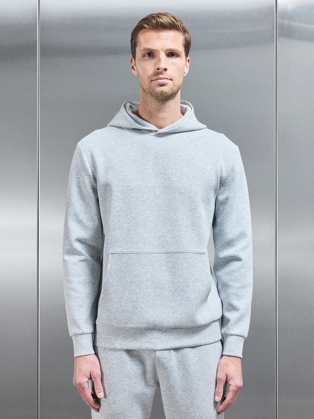 Interlock Jersey Essential Hoodie in Marl Grey | ARNE UK